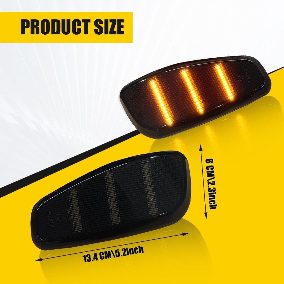 Turn Signal Light Smoked LED Marker Side Kits For For Jeep 15-21 ...