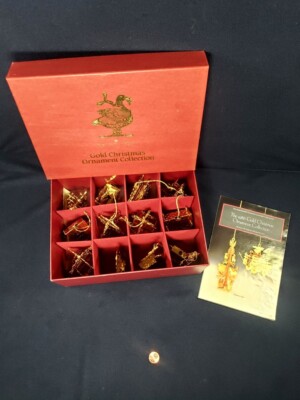 1986 The Danbury Mint Gold Christmas Ornament Collection - Complete Set ...