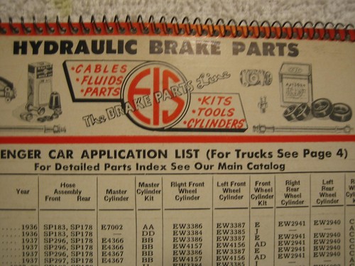 EIS 1935-1953 CATALOG SPEC LIST Hydraulic Brake Parts Cables Fluids ...