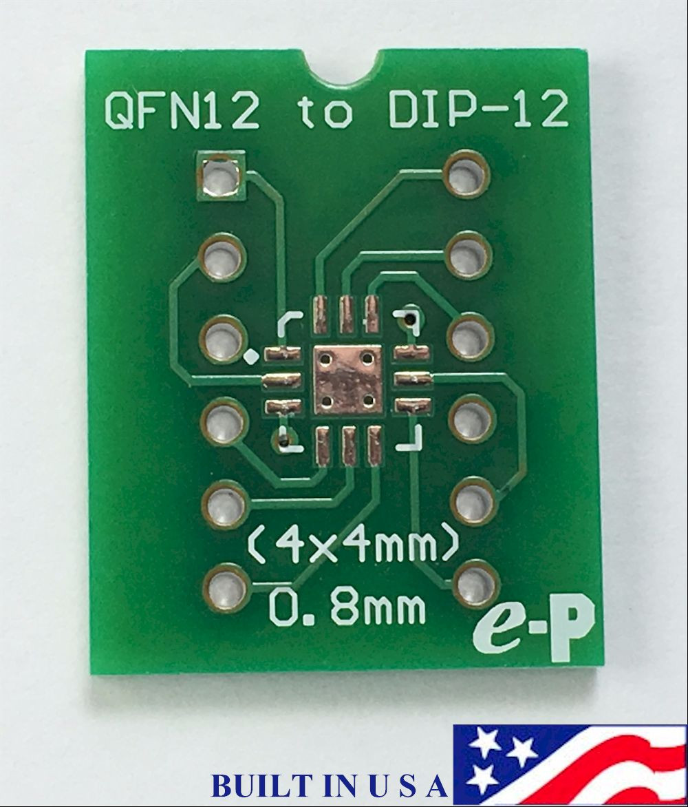 QFN12 to DIP12 Adapter (0.8mm, 4x4mm) with Free IC Soldering option,US ...