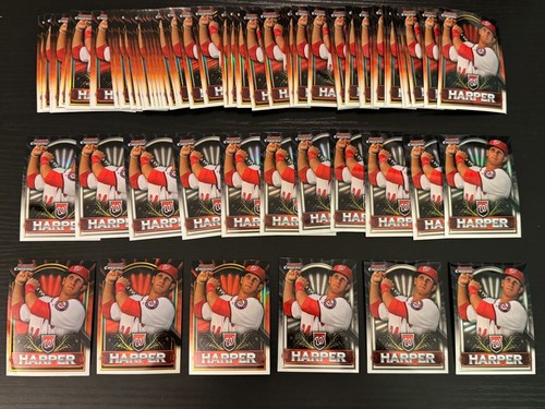 (69) 2011 Bowman Chrome Exclusives Bryce Harper Pre-RC lot, Red, Silver ...