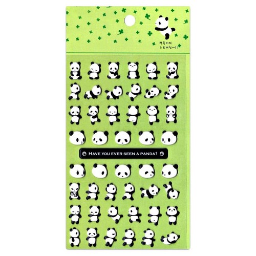 CUTE PANDA STICKERS Puffy Raised Vinyl Sticker Sheet NEW Kids Craft ...