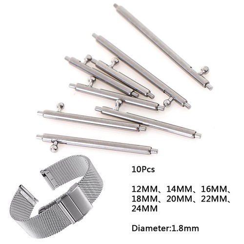 10Pcs Quick Release Spring Bars Stainless Steel Watch Band Strap Pin ...