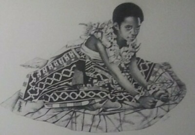FIJI POSTCARD COLLECTION PRETTY YOUNG GIRL DOIN THE VAKAMALOLO THE ...