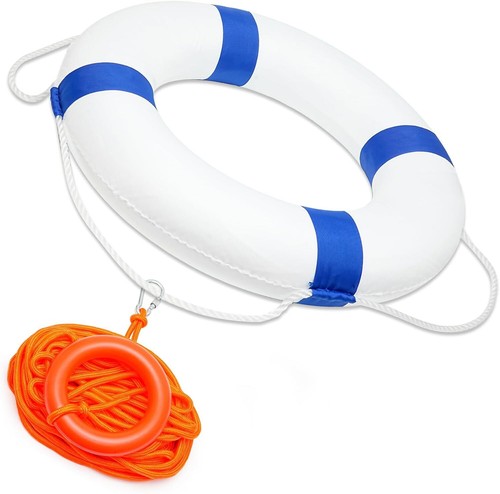 Child Pool Life Ring Buoy Preserver with Lifesaving Rope Blue | eBay