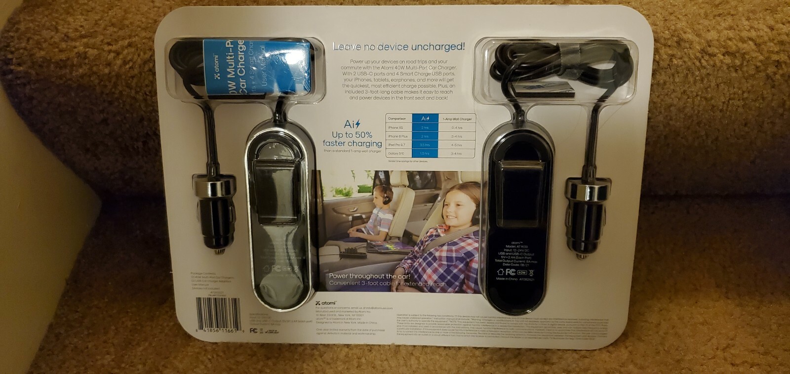 Atomi 40W 12V USB Charger 2 Pack | eBay