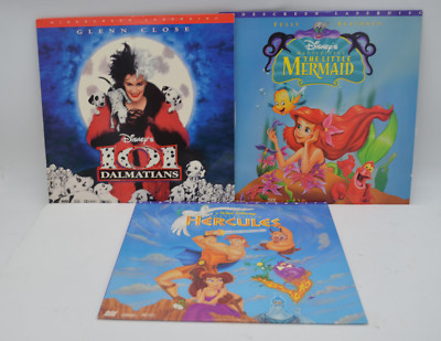 Lot of 3 disney laserdisc movies the little mermaid Hercules 101 ...