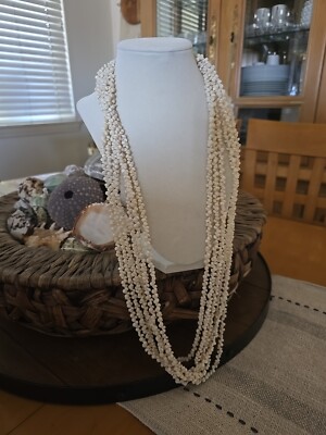 Vintage Hawaiian Authentic (Pikake) Shells Hula Lei Shell Necklace 6 ...