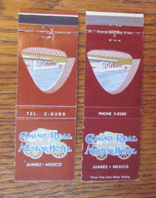 STAGECOACH MATCHBOOK COVERS: CAMINO REAL JUAREZ, MEXICO EMPTY ...