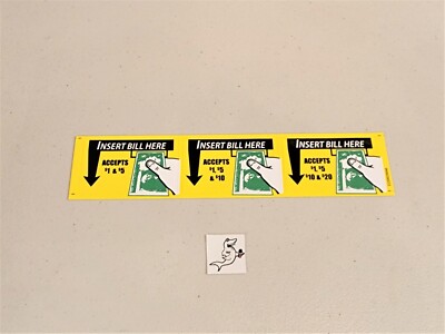 MARS VN2511, VN2512, VN2712 BILL VALIDATOR (3) DECAL STICKERS $1, 5, 10 ...