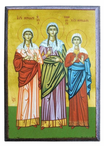 SAINTS MENODORA, METRODORA AND NYMPHODORA-Greek Byzantine Orthodox Icon ...