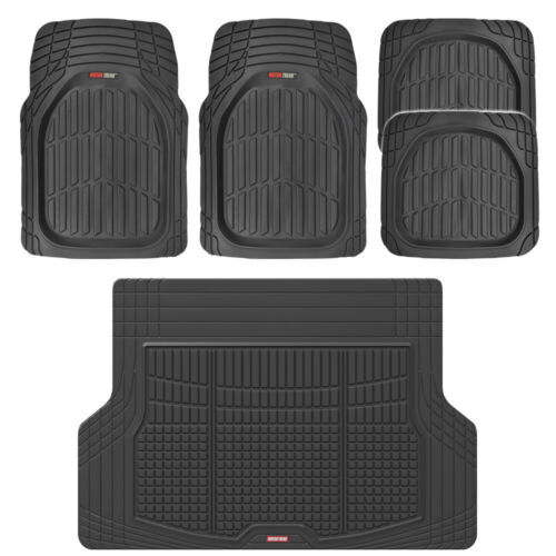 5pc Car Floor Mats Deep Dish Heavy Duty Rubber Front Rear Cargo Liner ...