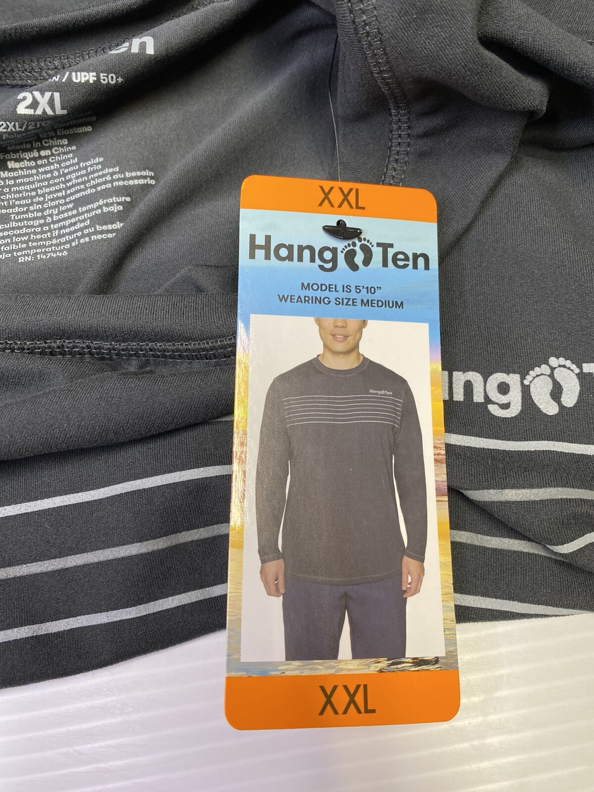 Hang Ten Men's XXL Dark Gray Long Sleeve Shirt UPF 50+ New With Tags | eBay