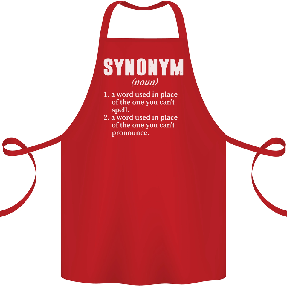 Synonym Funny Definition Slogan Cotton Apron 100% Organic | eBay
