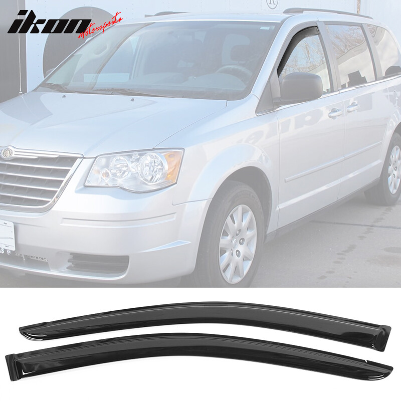 Fits 08-18 Grand Caravan & 08-16 Chrysler Town & Country Window Visors ...
