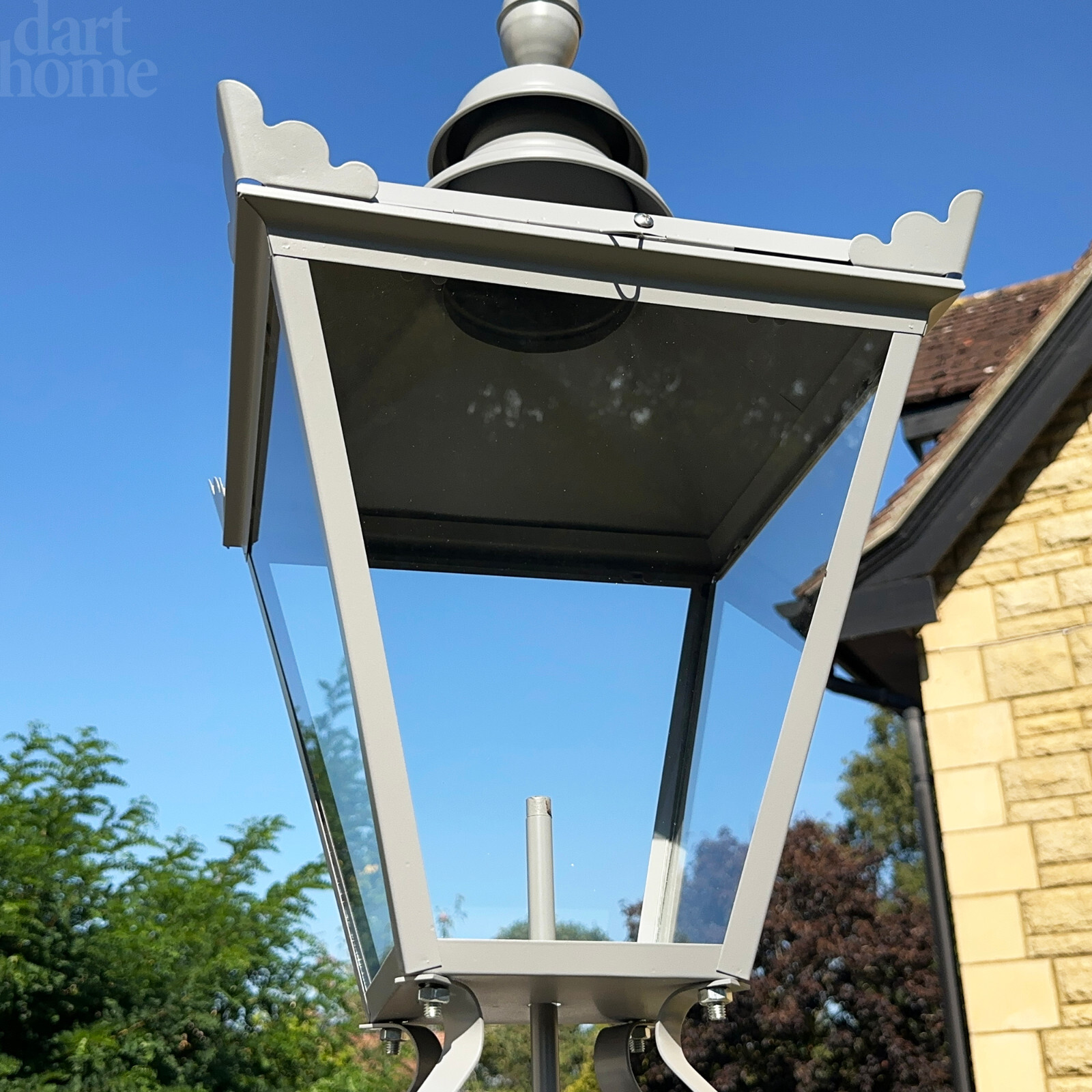 Grey Lamp Post Top 90cm Antique Street Lantern Garden Outdoor Lighting ...