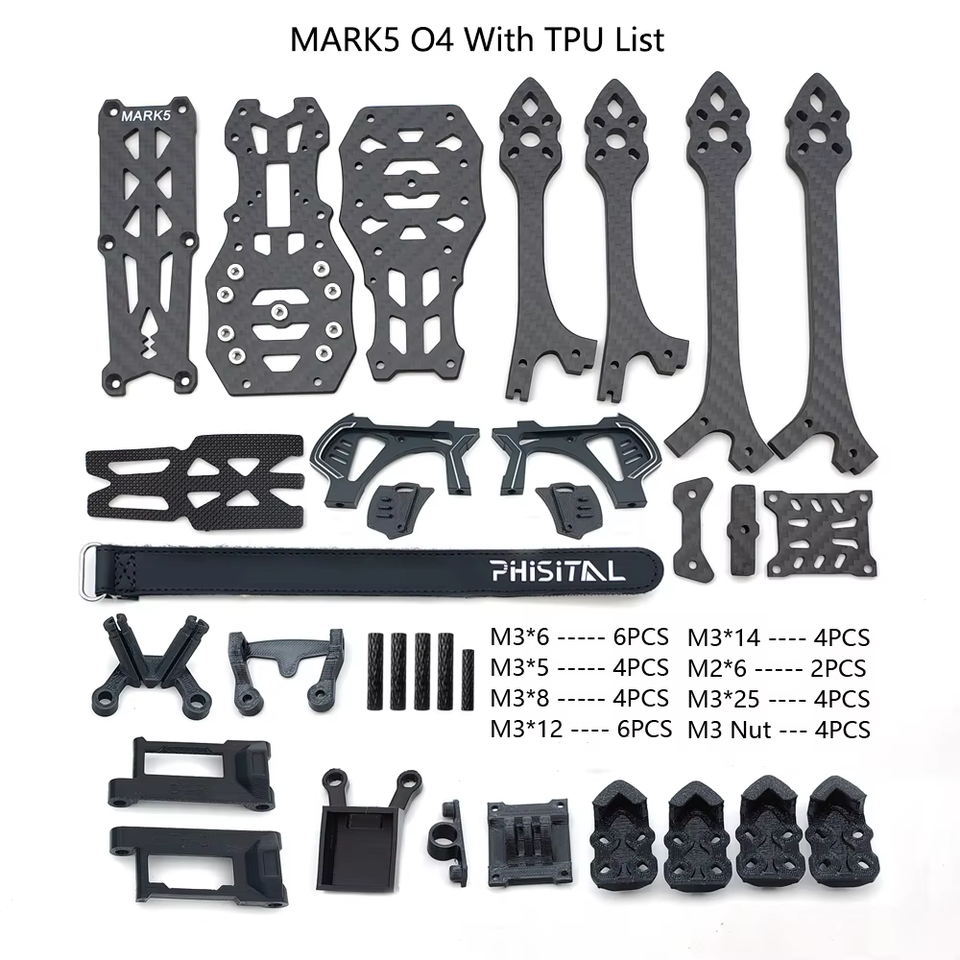 DJI 04 FPV 5" frame Mark5 DC deadcat 5 inch DJI 04 air unit pro dual ...