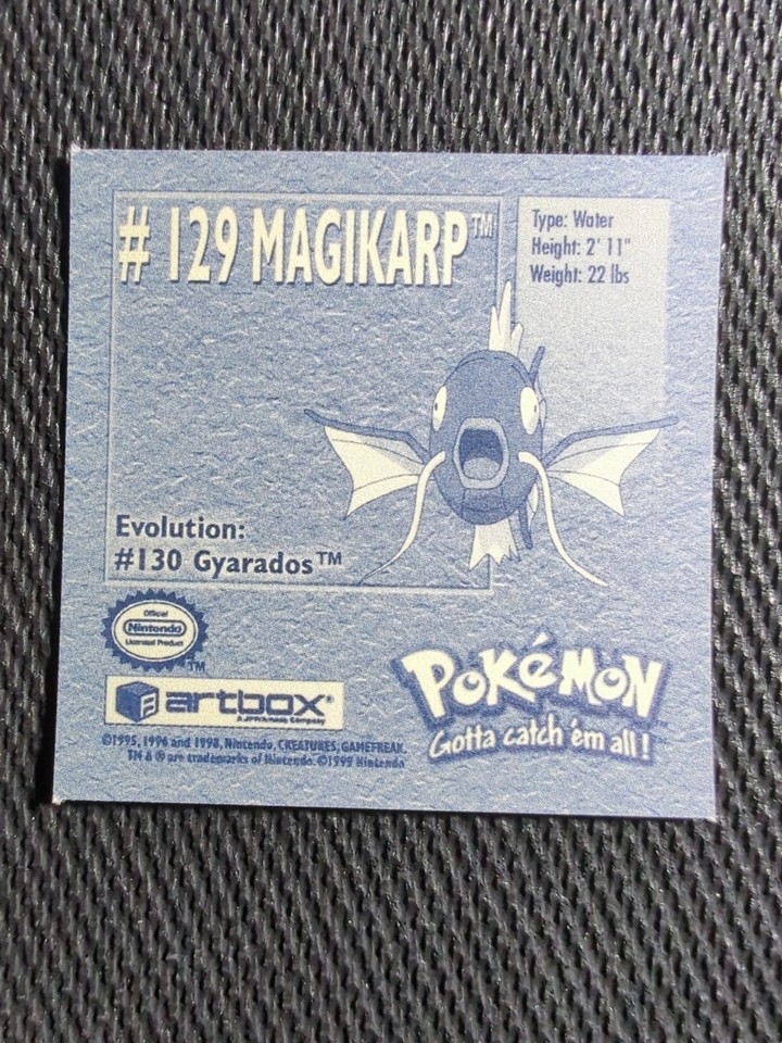 Magikarp #129 Pokemon 1999 Artbox Sticker NM | eBay
