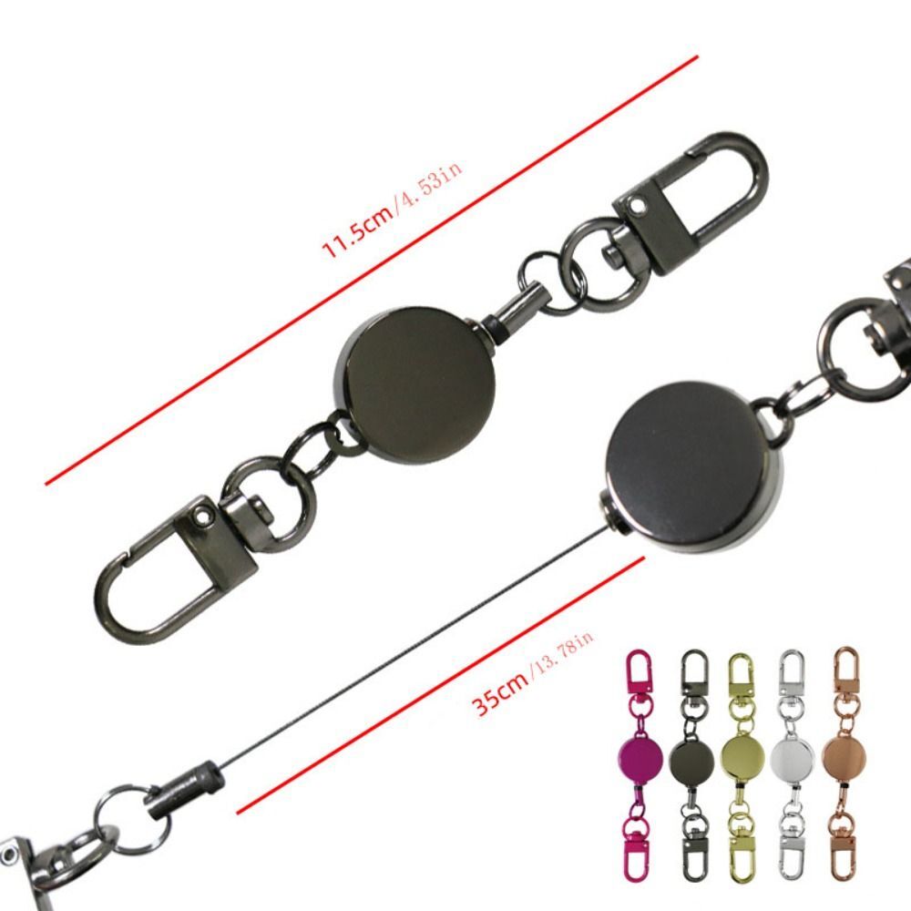 Easy-to-pull Buckle Elastic Keychain Sporty Retractable Key Ring Office ...