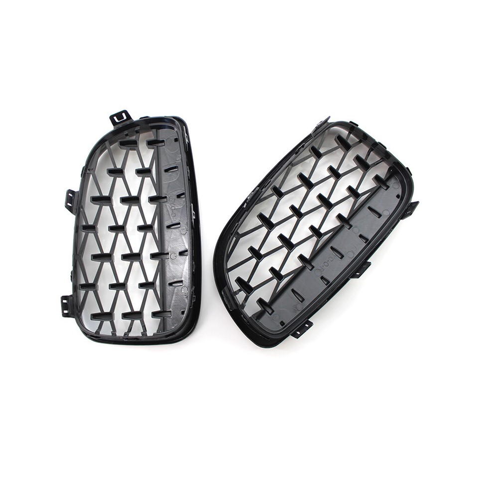 1 Pair Chrome Black Diamond Front Kidney Grill For BMW 1 Series E81 E82 ...