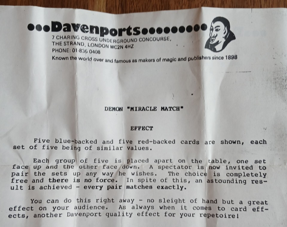 Magic Trick Cards, Miracle Match | eBay UK