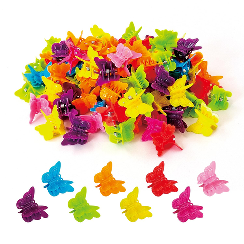 50 Pieces Assorted Color Butterfly Hair Clips, Beautiful Mini Butterfly ...