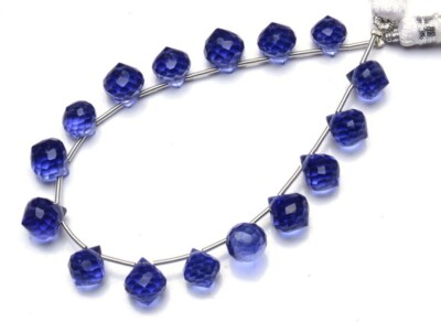 10 Pcs Hydro Tanzanite Blue Briolette Onion Faceted Beads Jewelry ...