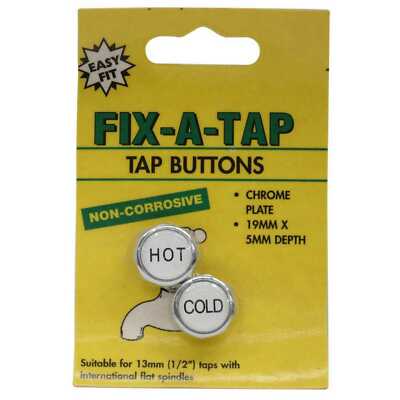 Fix-A-Tap Tap Buttons Hot And Cold 19mm x 5mm Deep 218117 Plumbing ...