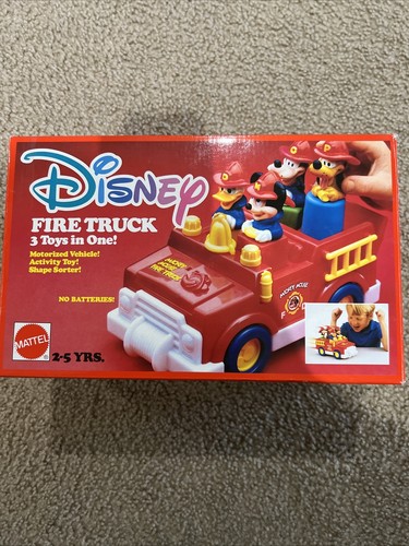 Vintage Mattel Disney Mickey Mouse & Friends Fire Truck 1989 motorized ...