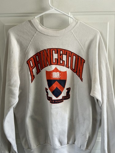 Vintage 80s Princeton University Sweatshirt L/XL White Orange Tigers | eBay