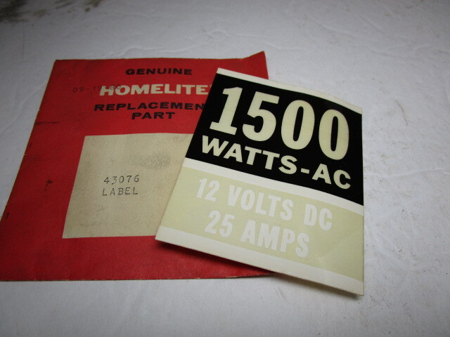Vintage Homelite Generator Dc