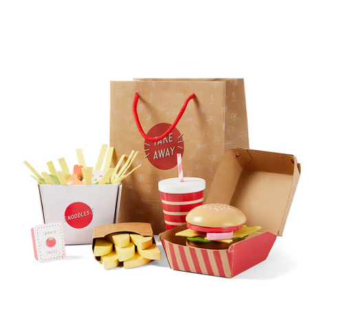 38 Piece Food Delivery Take Away Set Little ones fun time pretend play ...