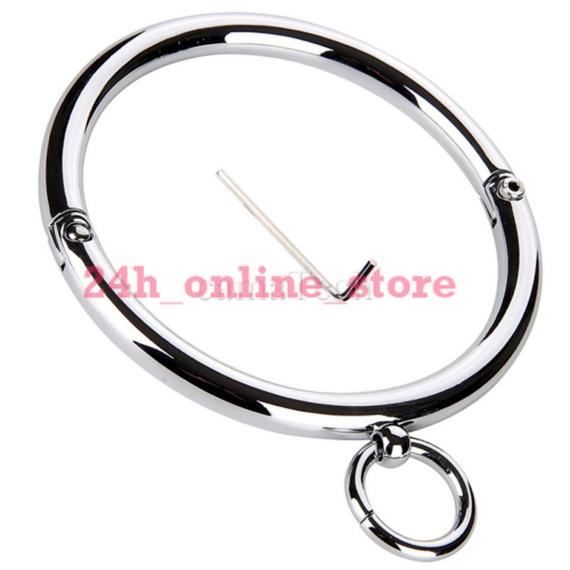 Slaves Stainless Steel Lockable Metal Neck Collar Restraint Bound ...