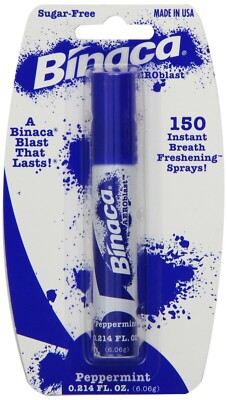 Binaca Sugar Free Breath Instant Freshening Spray in Peppermint / 0.214 ...