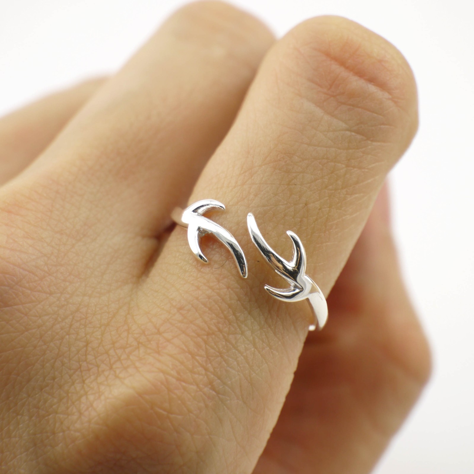 Deer Horn Antler Knuckle Midi Pinkie Ring 925 Sterling Silver Women ...