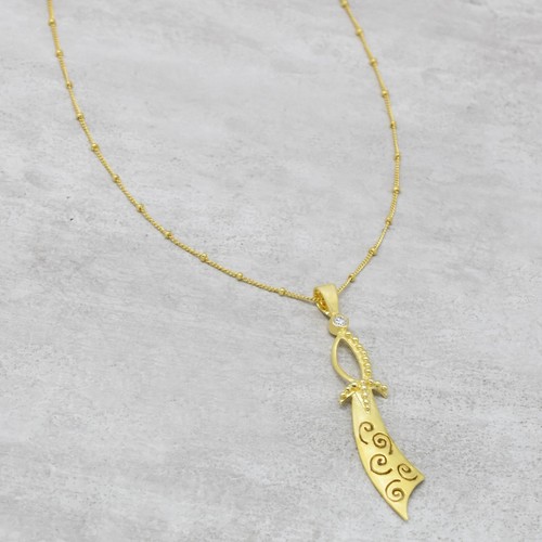 925 Silver Diamond CZ Sword Pendant with Chain Necklaces, Designer ...