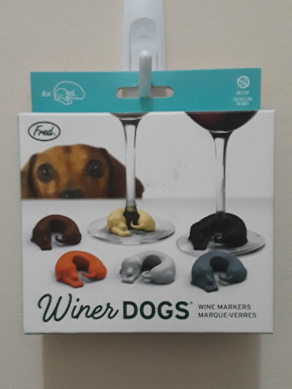 Winer Dogs - Wine Glass Markers/ID set of 6 - New in Sealed Package ...