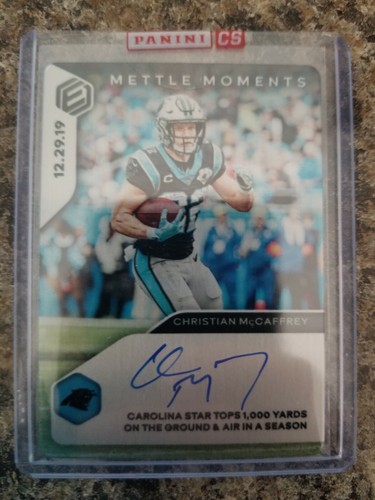 2020 Panini Elements Christian McCaffrey Mettle Moments Auto on card ...