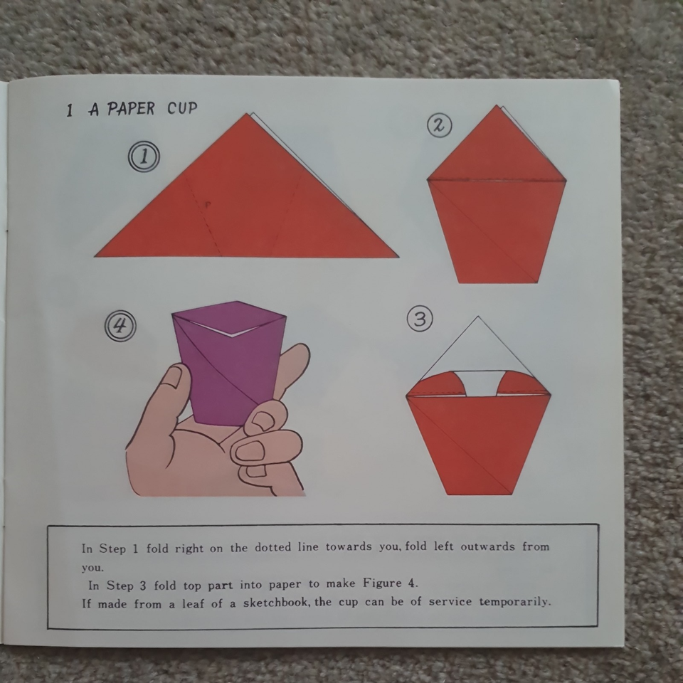 Vintage Educational Origami Japanese Paper Folding Activity Instruction ...