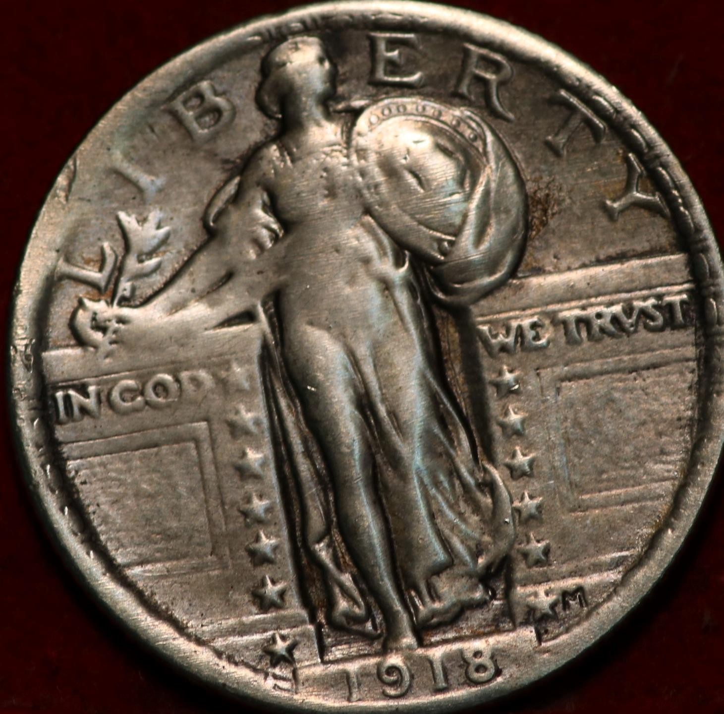 1918 Philadelphia Mint Silver Standing Liberty Quarter | eBay