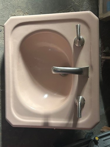Vintage Cast Iron Pink Bathroom Sink - American Radiator & Sanitary ...
