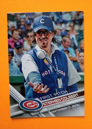 Stephen Colbert 2017 Topps Baseball Card - Chicago Cubs CBS Comedy ...