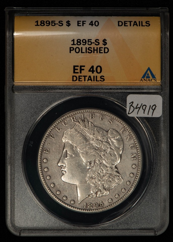 1895-S $1 Morgan Silver Dollar - Key Date Coin - ANACS XF 40 Dets - SKU ...