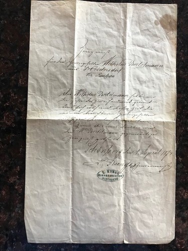 Antique letter in German with notary stamp, 1877 | eBay