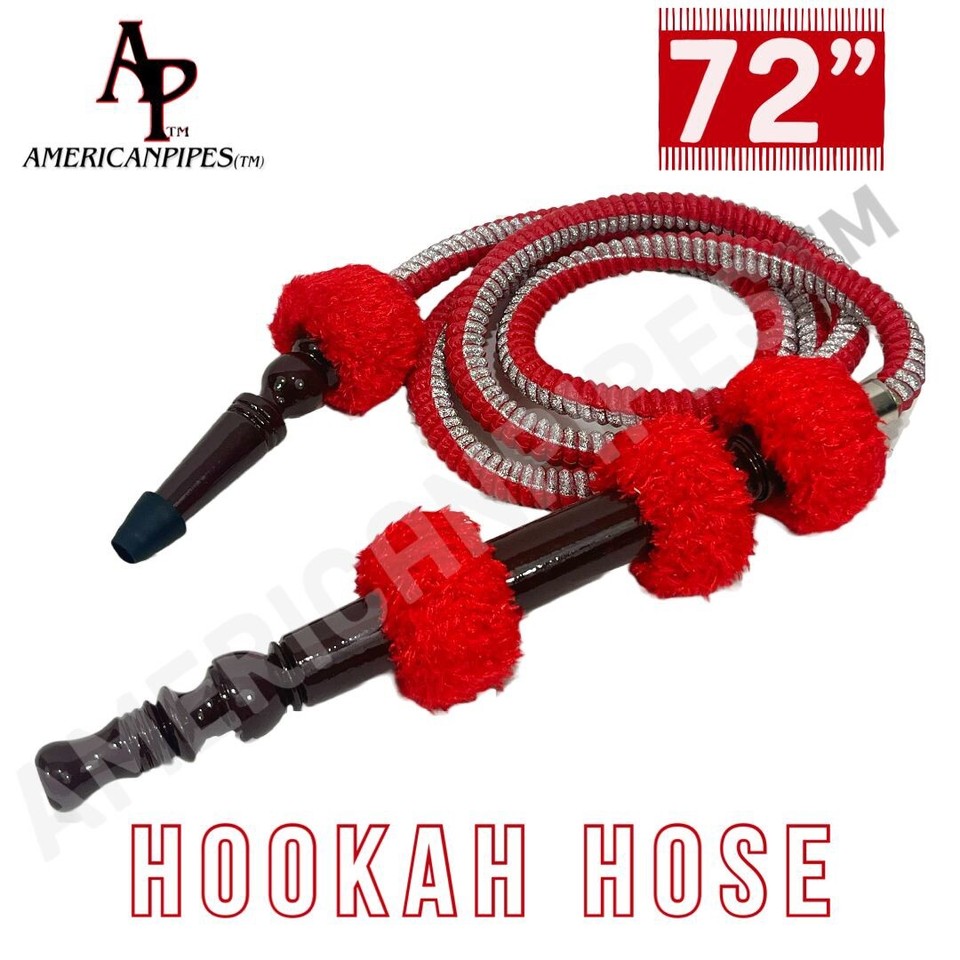 72 Inches Long Egyptian Style Hookah Hose With A Large Wooden Handle ...
