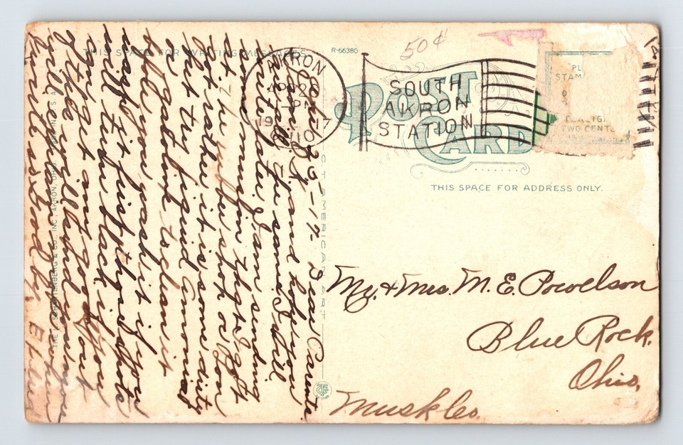 Postcard Ohio Akron OH Goodyear Tire Factory Building 1917 Posted ...