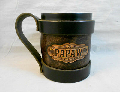 HandCrafted Leather Beer Hugger, Insulated Beverage Holder, Can Cooler ...