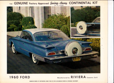 Two 1960 FORD Spare Wheel Continental Accessory Kit 2p US Brochures ...