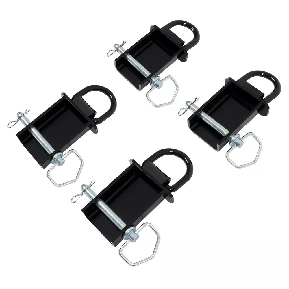 4PCS Heavy Duty 12000 Lbs Removable D-Ring Stake Pocket Powder Coated ...