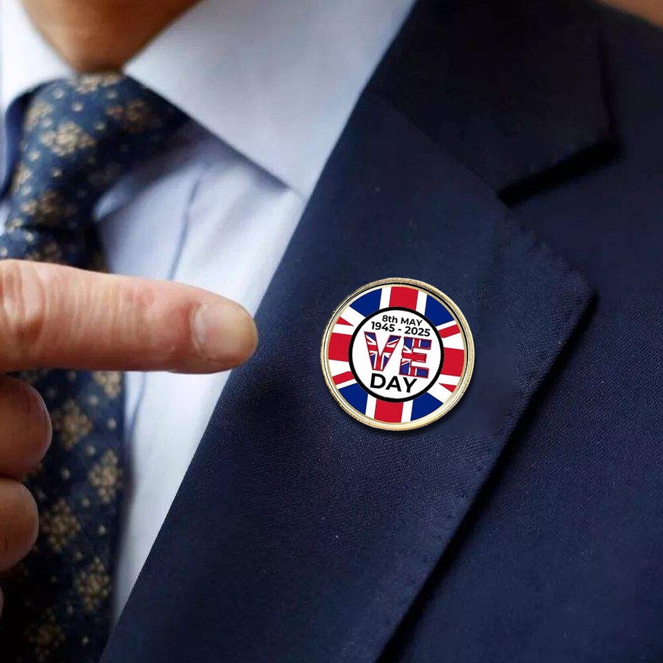 VE Day 80th Anniversary Pin Badge VE Day 1945-2025 Lapel Pin Badge ...